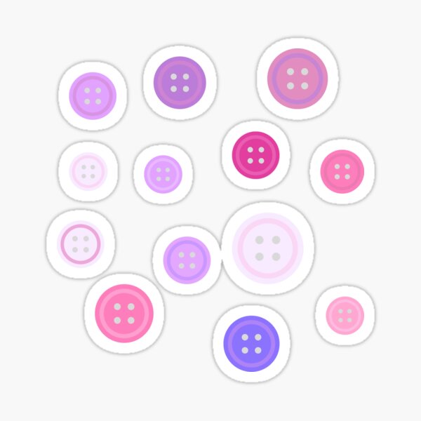 "Pinkish sewing buttons, sticker pack" Sticker for Sale by beskrajem ...