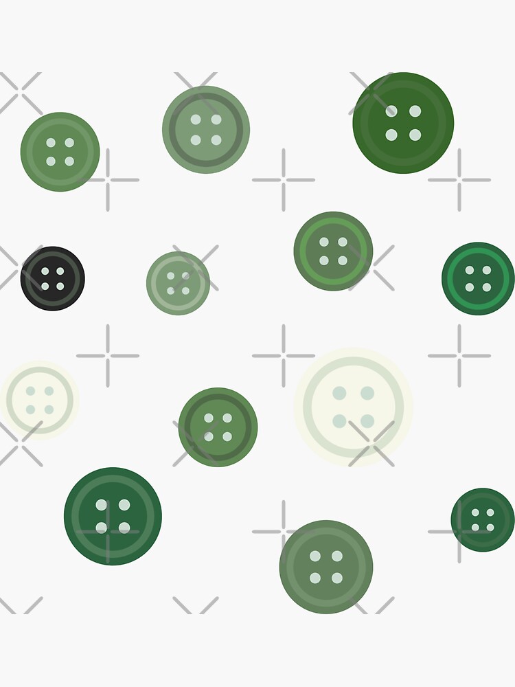 "Green sewing buttons, sticker pack" Sticker by beskrajem | Redbubble