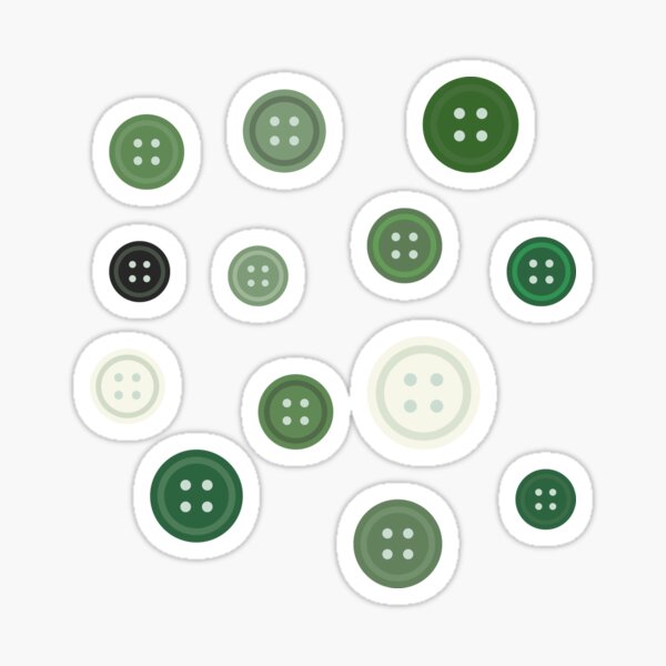 "Green sewing buttons, sticker pack" Sticker by beskrajem | Redbubble