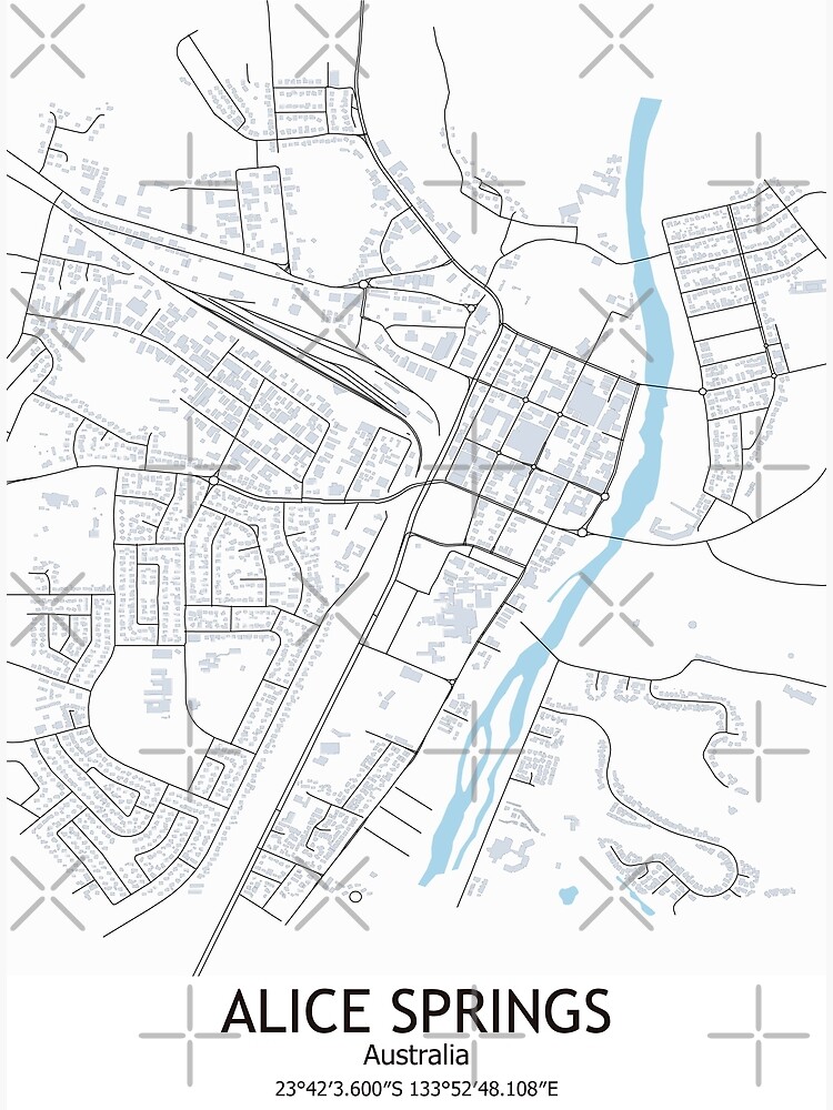 "Alice Springs Australian Town Map, Australian Minimalist Home Decor ...