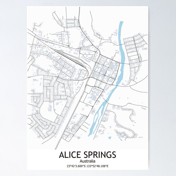 "Alice Springs Australian Town Map, Australian Minimalist Home Decor ...