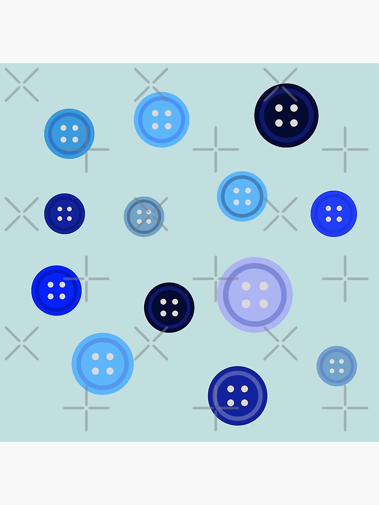 "Blue sewing buttons, sticker pack" Poster for Sale by beskrajem ...