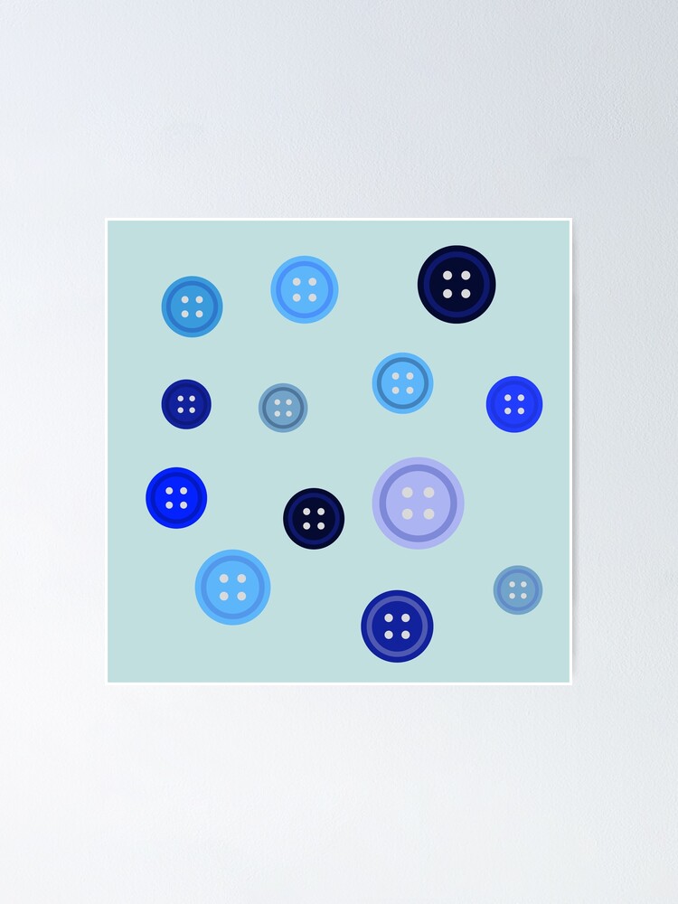 "Blue sewing buttons, sticker pack" Poster for Sale by beskrajem ...