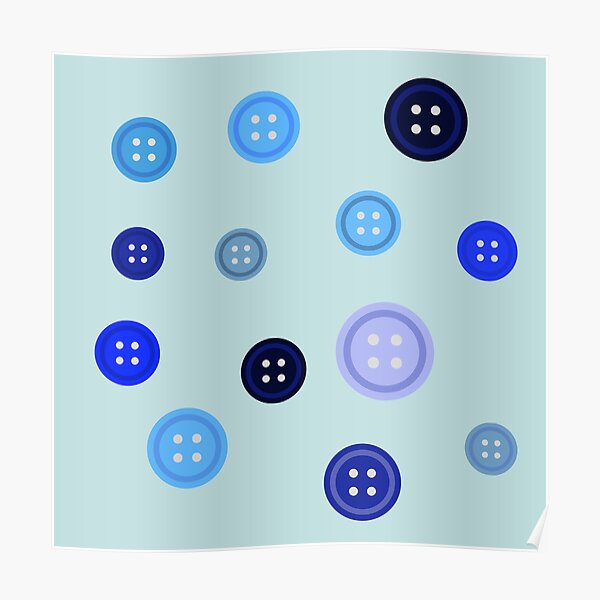 "Blue sewing buttons, sticker pack" Poster for Sale by beskrajem ...