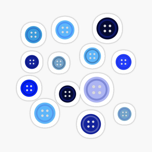 "Blue sewing buttons, sticker pack" Sticker by beskrajem | Redbubble
