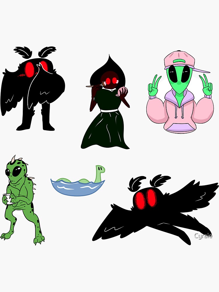 "Cryptid Sticker Set" Sticker for Sale by Cyraie | Redbubble