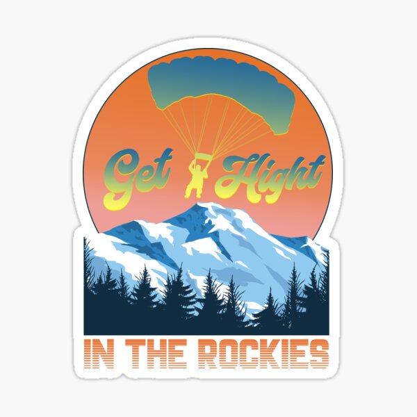 "Get High in the Rockies Vintage Style 70s Retro" Sticker for Sale by ...