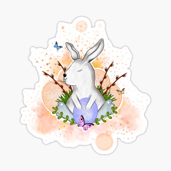 "Rabbit design." Sticker by miszu | Redbubble
