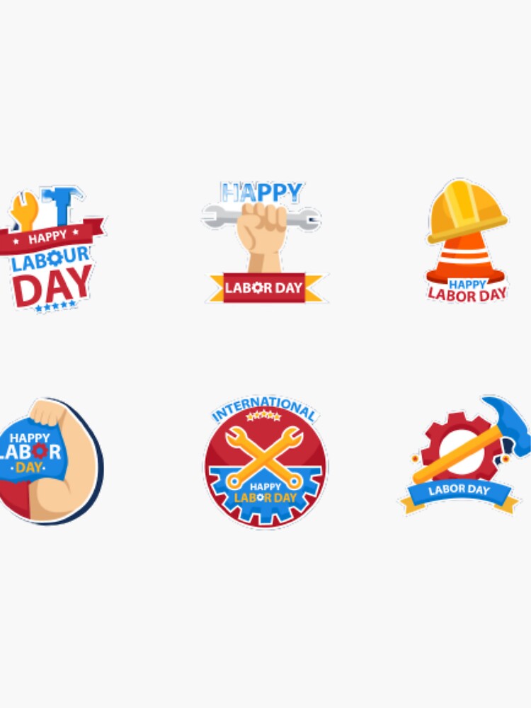 "Labor Day Stickers" Sticker for Sale by MonkeyBiz- | Redbubble
