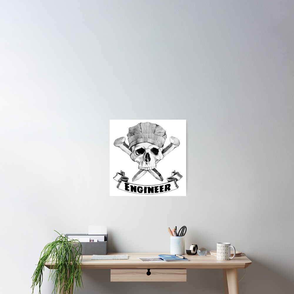 "Railroad Engineer Skull and Spikes Crossbones" Poster by ConductorJess ...