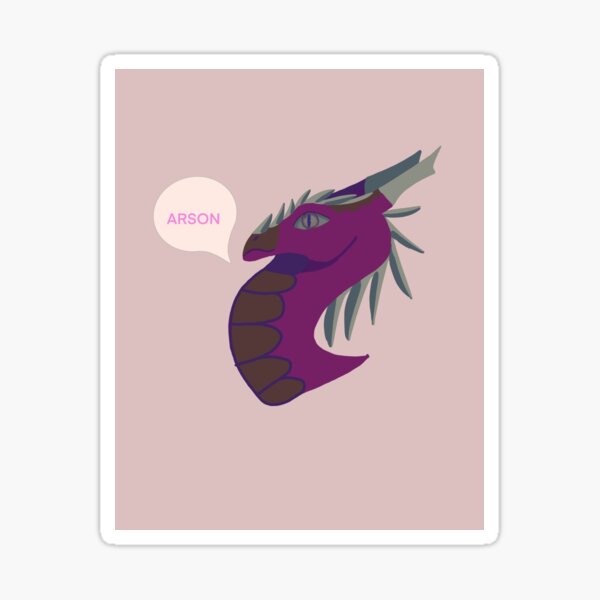"Mauve and Brown Arson Dragon" Sticker by ChaosDesigns12 | Redbubble