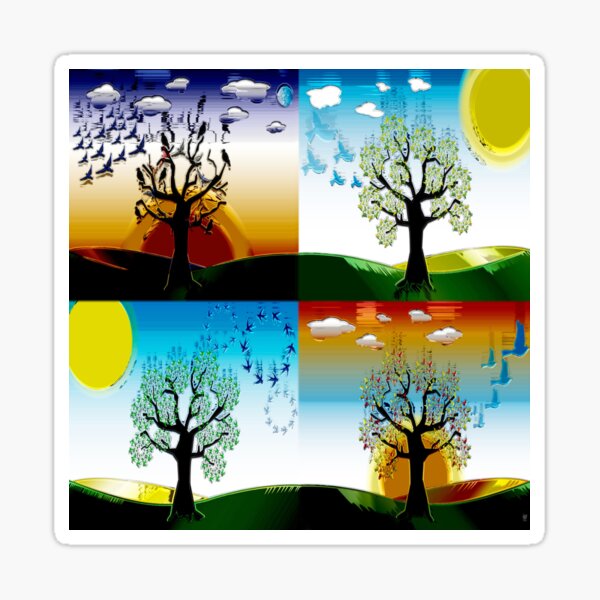 "4 SEASONS" Sticker by FieryFinn77 | Redbubble