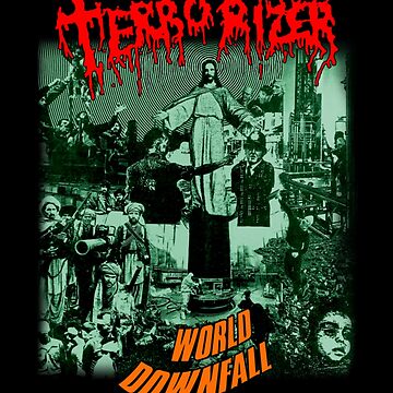"World Downfall Terrorizer Classic Old School Death Grind Metal" Sticker for Sale by flyin ...