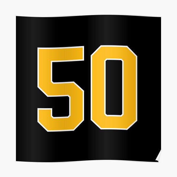 "Yellow Number 50 lucky sports jersey fifty" Poster for Sale by ...