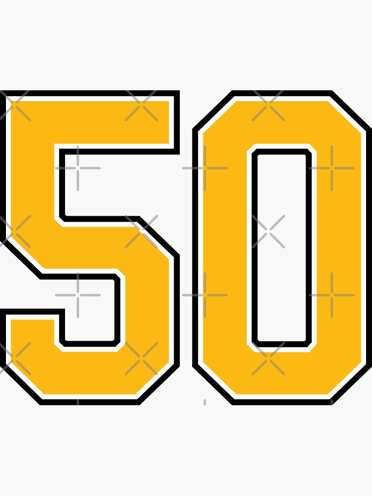 "Yellow Number 50 lucky sports jersey fifty" Sticker by HeavyStyle ...