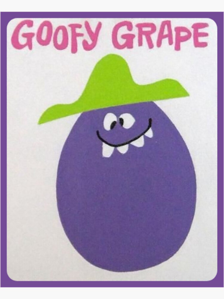 "Goofy Grape " Sticker for Sale by LegacyVintage | Redbubble