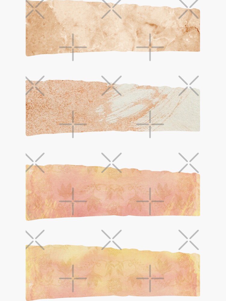 "Neutral washi tape watercolor sticker pack" Sticker for Sale by ...