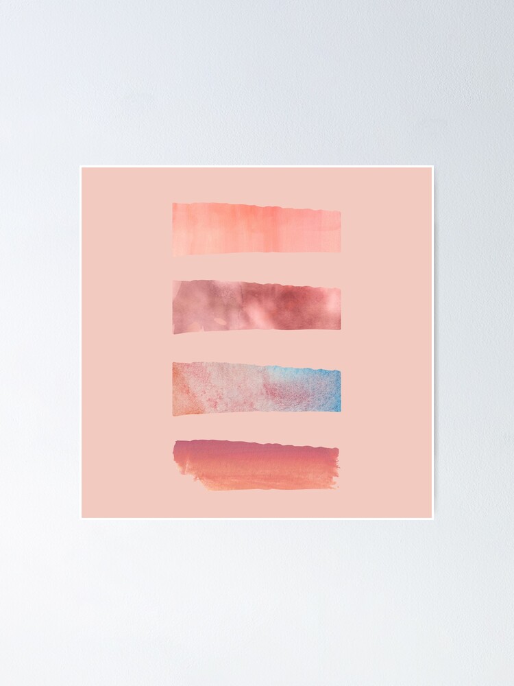 "Neutral pink washi tape watercolor sticker pack" Poster for Sale by ...