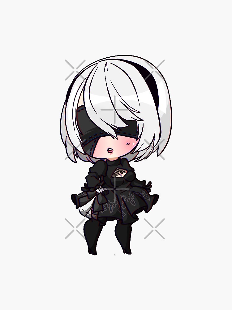 "Nier Automata - 2B combat" Sticker for Sale by raelcsART | Redbubble