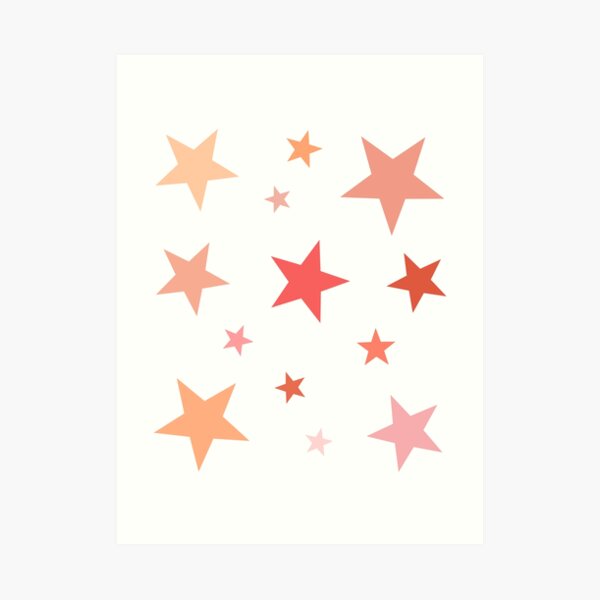 "Peach, Pink and Orange Mini Preppy Stars Pack" Art Print for Sale by ...
