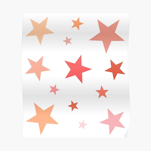 "Peach, Pink and Orange Mini Preppy Stars Pack" Poster for Sale by ...