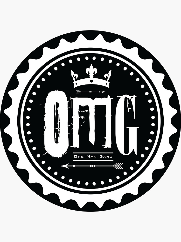 "OMG One man gang" Sticker for Sale by Sima Sirus | Redbubble