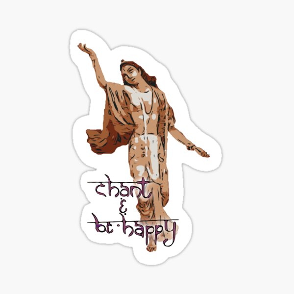 "Lord Chaitanya, Chant and Be Happy" Sticker for Sale by YogiDevaDas ...