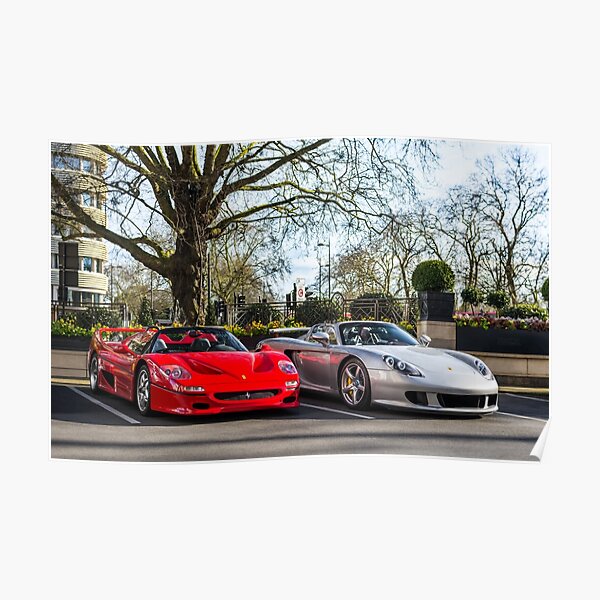 "Ferrari F50 & Carrera GT" Poster by ricoliu | Redbubble