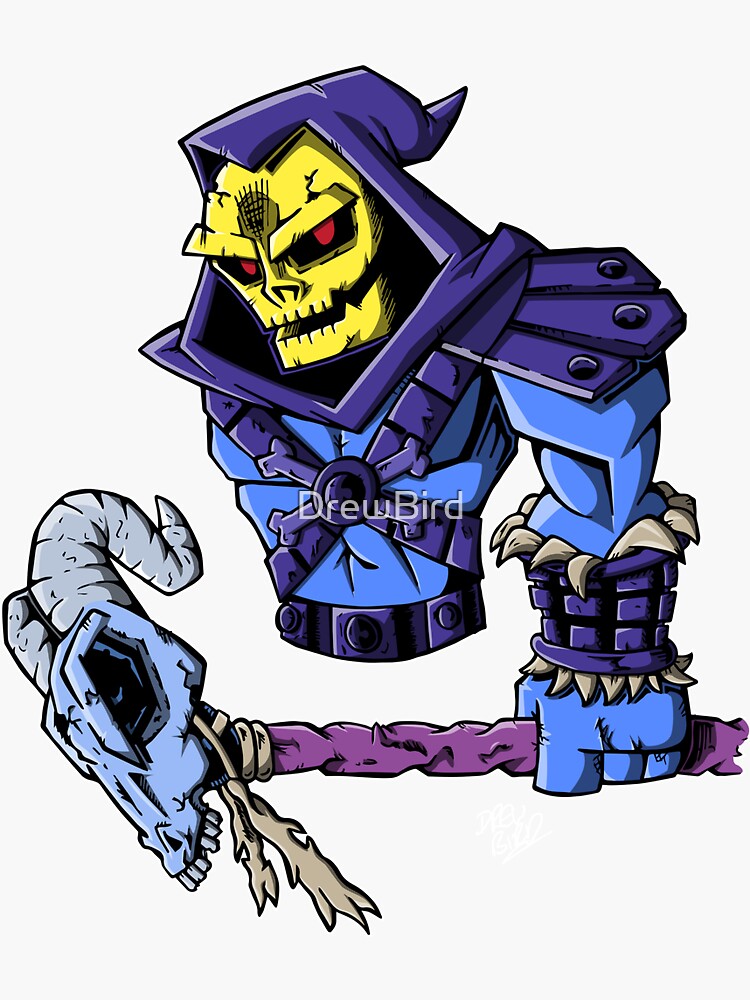 "Skeletor" Sticker for Sale by DrewBird | Redbubble