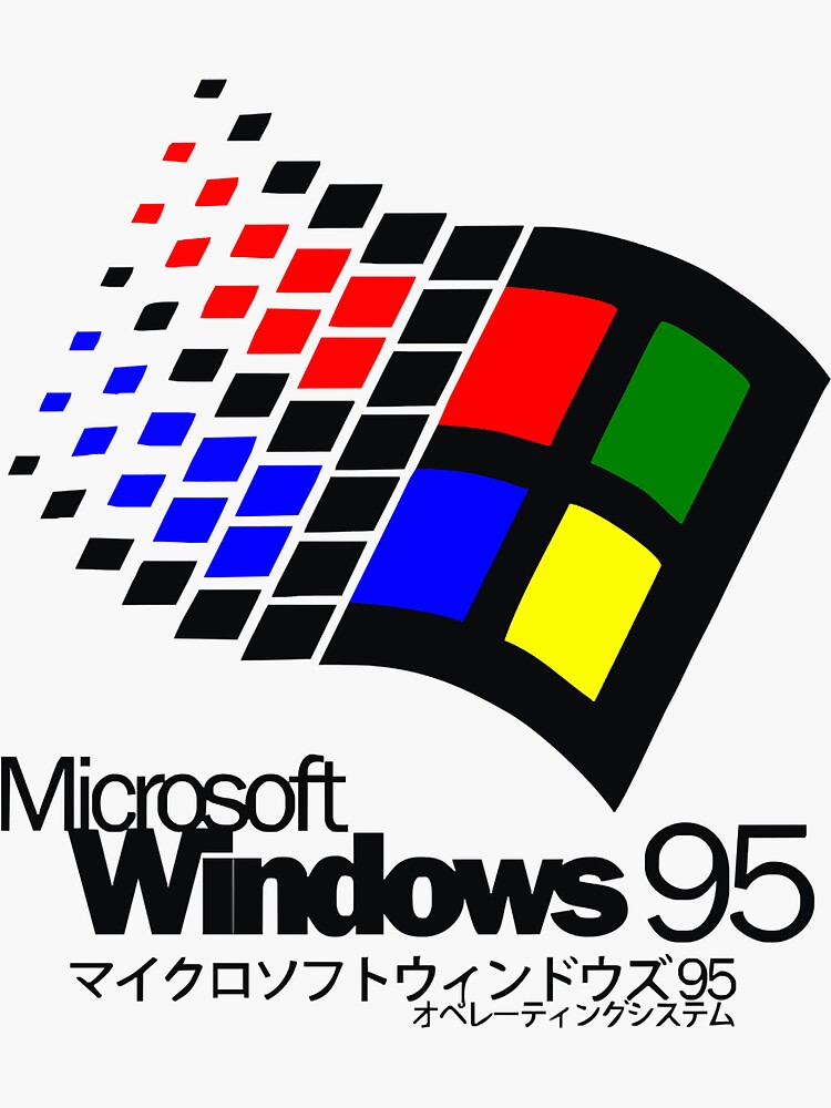 Pegatina «Logotipo de Windows 95» de KinnickOlear | Redbubble