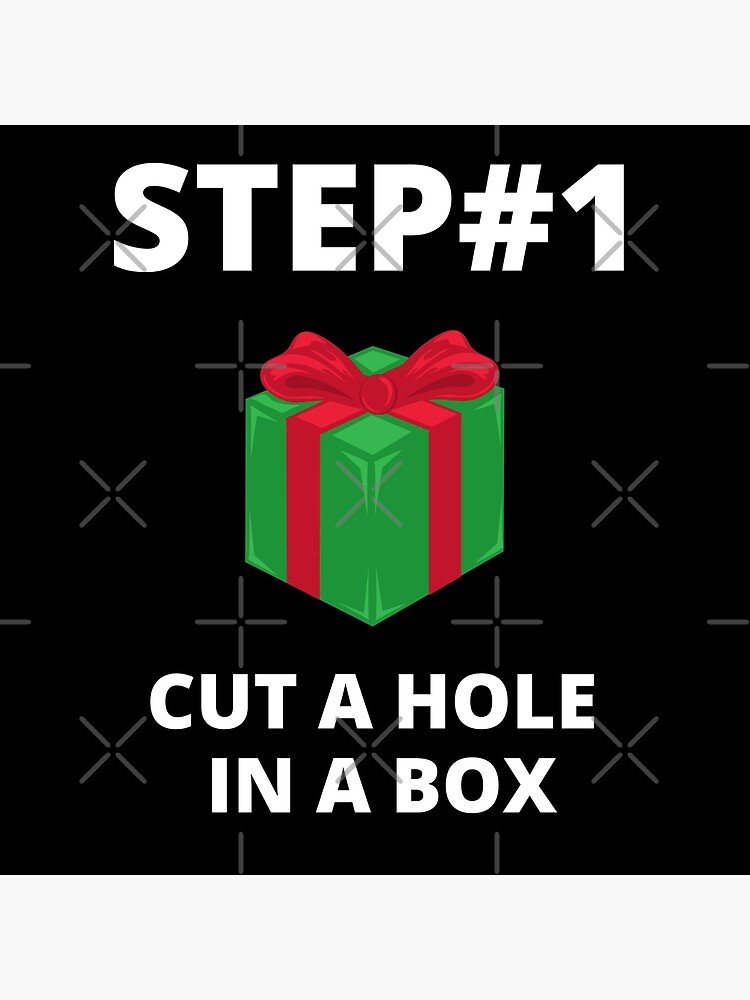 "Step #1 Cut A Hole In A Box" Poster for Sale by barrelroll909 | Redbubble