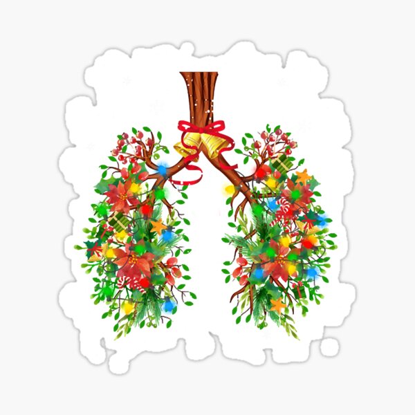 "Respiratory Therapy Lung Christmas Tree Therapist Funny Xmas " Sticker ...