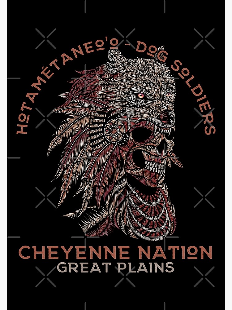 "Dog Soldiers, Cheyenne Nation, Skull and Wolf Headdress, Native American" Poster for Sale by ...