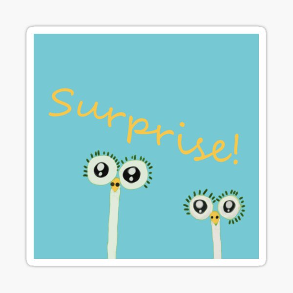 "Surprise!" Sticker by Esther-Kim | Redbubble