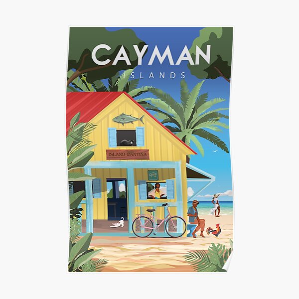 "Cayman Islands travel poster" Poster for Sale by Caravanstudio | Redbubble