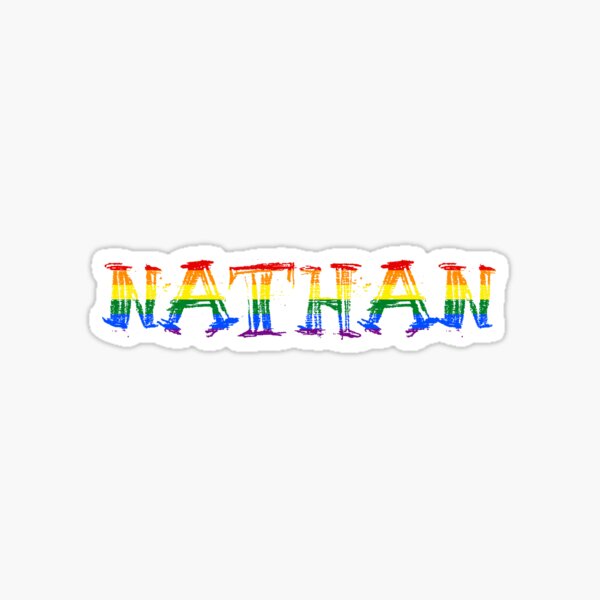 "Men rainbow name gay Nathan" Sticker by LoveIsColorful | Redbubble