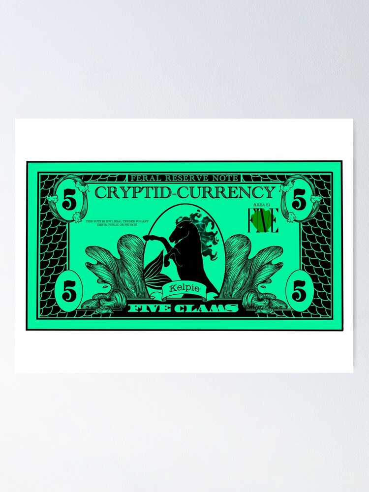"Cryptid-Currency Kelpie" Poster for Sale by UselessMallow | Redbubble
