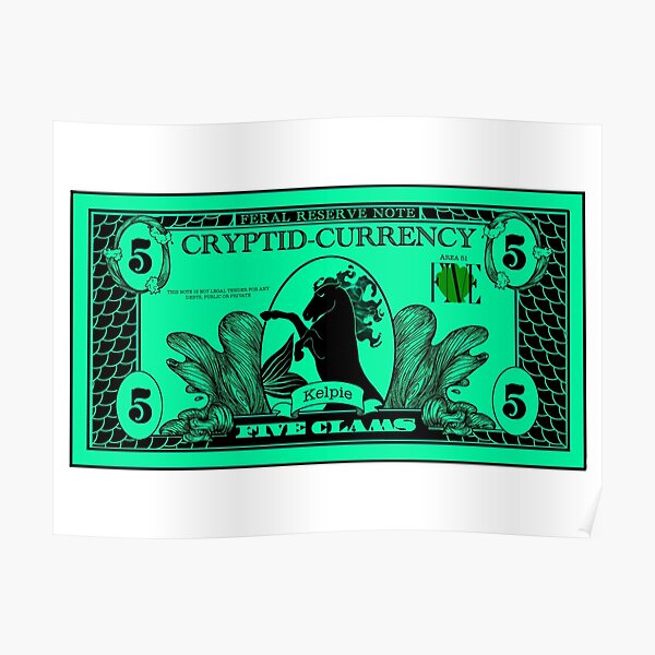 "Cryptid-Currency Kelpie" Poster for Sale by UselessMallow | Redbubble