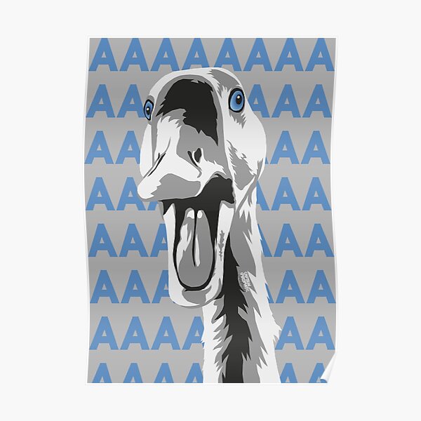 "Duck screaming portrait B&W - Print" Poster by captchromatic | Redbubble