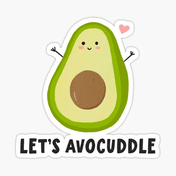 "Let's avocuddle - Punny Garden" Sticker by Trendingoods | Redbubble