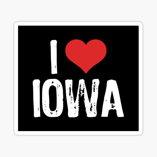 "I Love Iowa" Sticker by samcloverhearts | Redbubble
