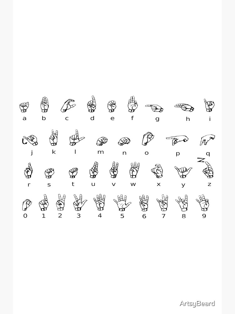 "American Sign Language" Poster for Sale by ArtsyBeard | Redbubble