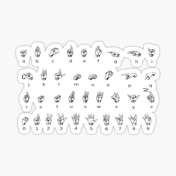 "American Sign Language" Sticker by ArtsyBeard | Redbubble