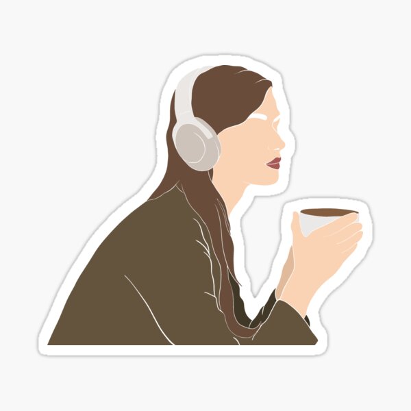 "Girl Drinking Coffee" Sticker by BossBabeValley | Redbubble