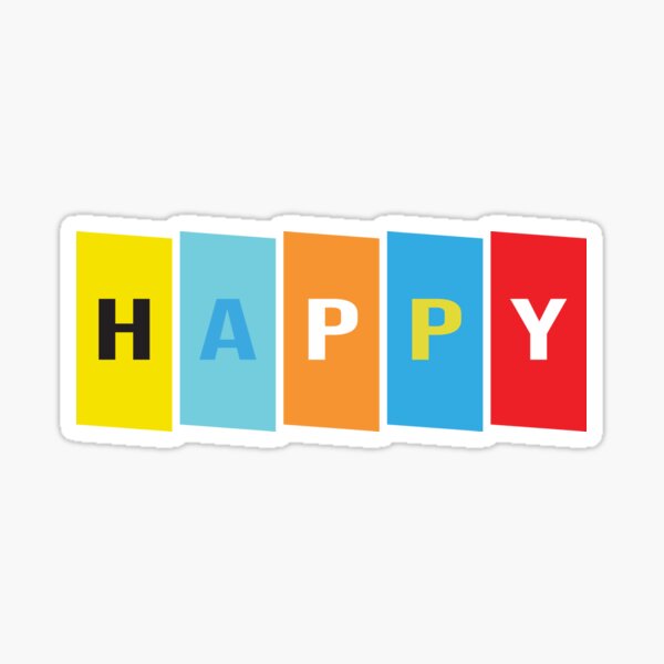 "Happy" Sticker for Sale by AmadeusGroup | Redbubble