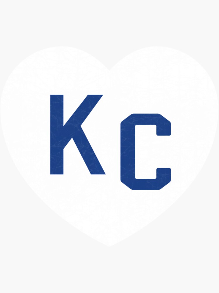 "Blue & White Kansas City Kc Heart Love Kansas City Letter Kc" Sticker ...