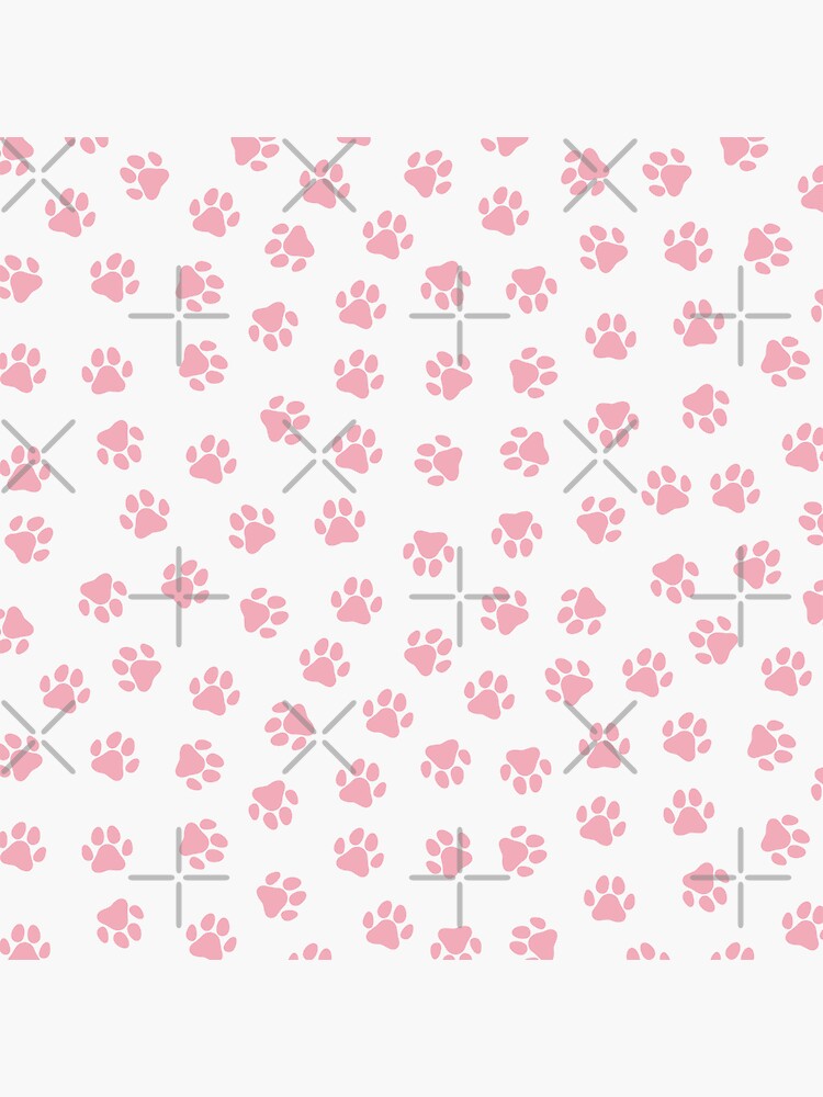 "Baby pink Dog Paw Print Pattern" Sticker for Sale by patterniastudio ...