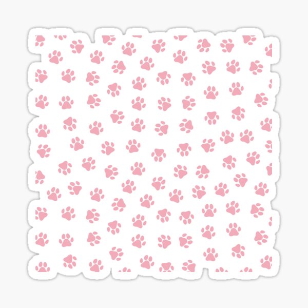 "Baby pink Dog Paw Print Pattern" Sticker for Sale by patterniastudio ...
