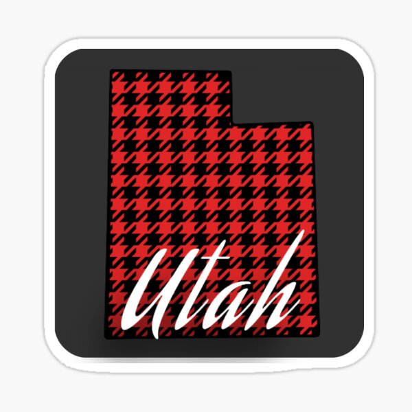 "TOTALLY UTAH DAD Buffalo Plaid State Map UT Pride" Sticker by ...