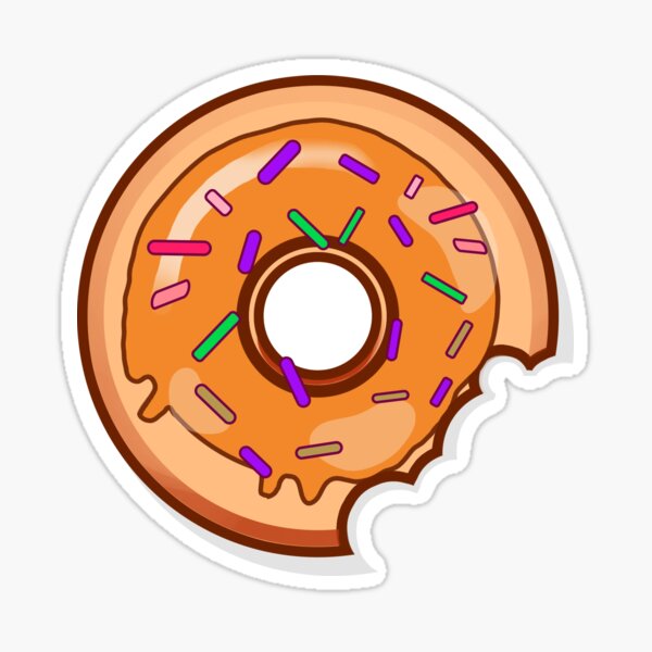 "Donuts bitten " Sticker by ArtPleasuree | Redbubble